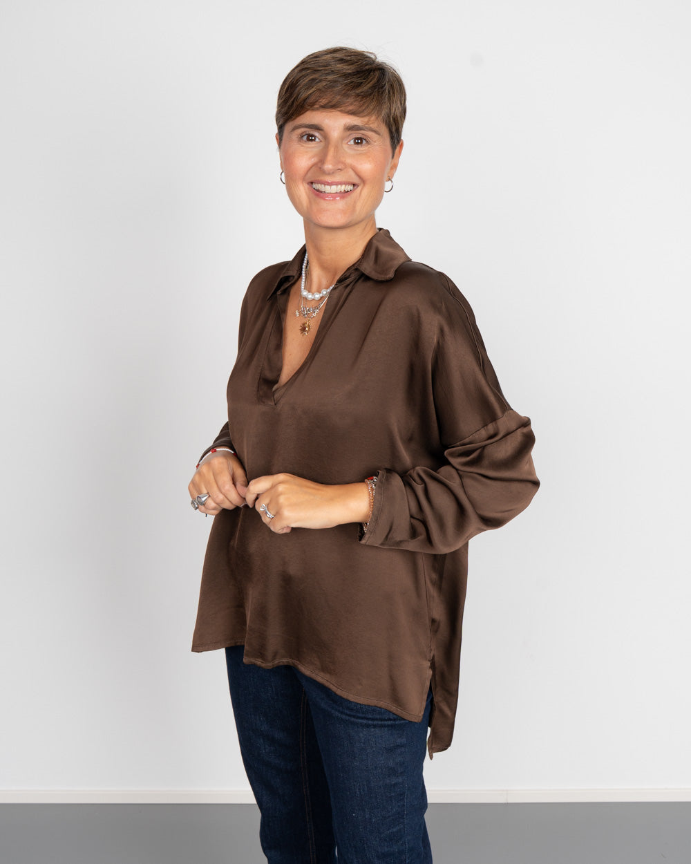 BLUSA BARBARA MARRONE – Santamadonna 1891-Ramelli srl